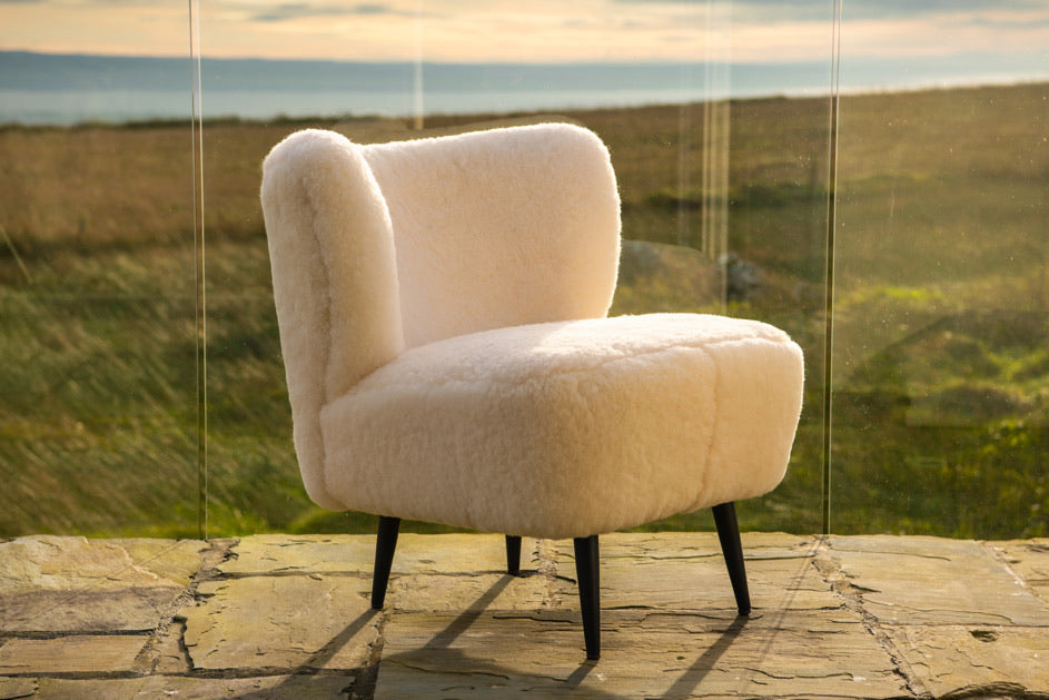 Doolin Hand Made Designer Chair made from Irish sheepskin